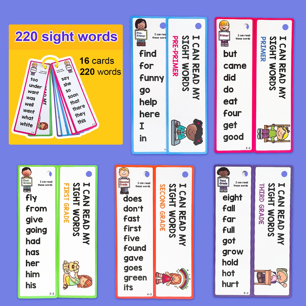 220 Dolch Sight Words บัตรคำศัพท์ flash card บัตรคำ บัตรภาพสอนภาษา ชุด ...
