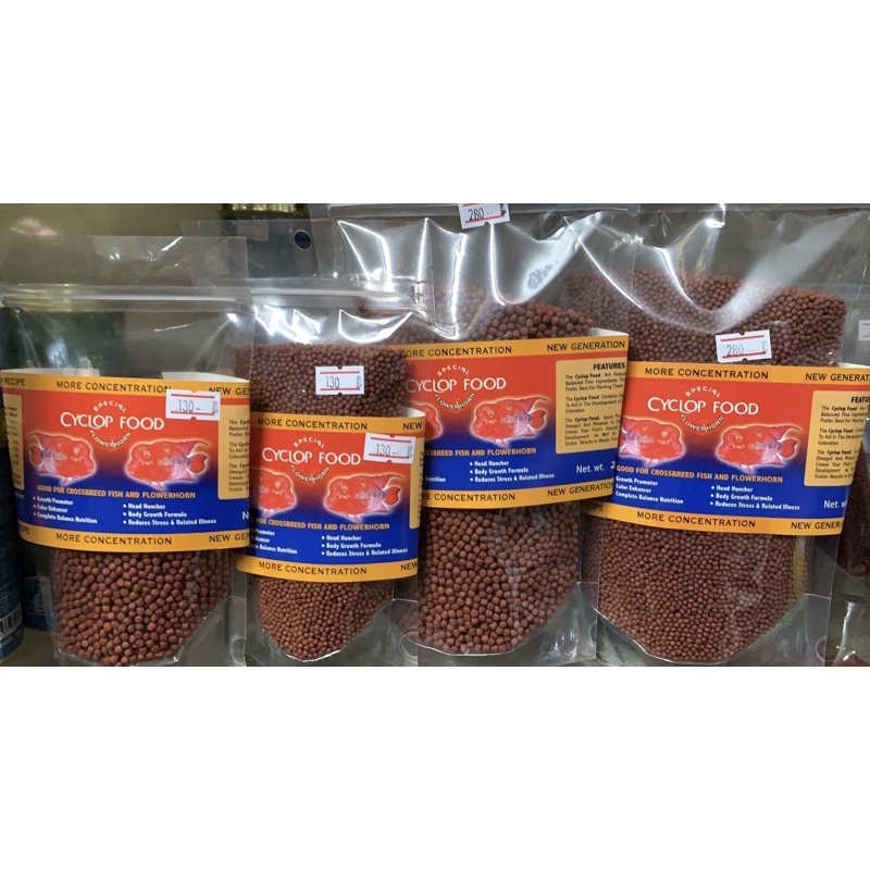 อาหารปลาหมอสี เร่งโหนกเร่งสีเร่งมุก ไซคอปฟูด Cyclop Food 100gและ250g ...