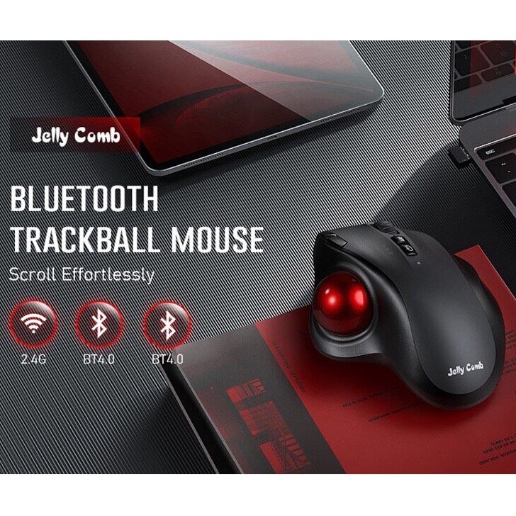 เม้าส์เพื่อสุขภาพ Trackball Mouse Rechargeable Bluetooth+2.4G wifi ...