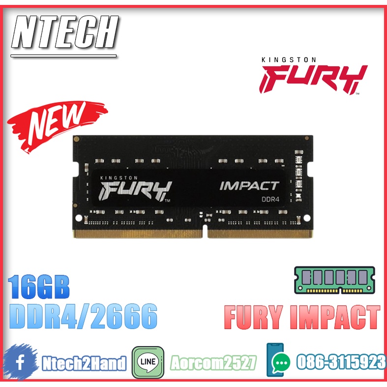RAM NB (แรมโน๊ตบุ๊ค) KINGSTON FURY IMPACT 16GB(16GBx1) DDR4/2666 (KF426S15IB1/16) | Shopee Thailand