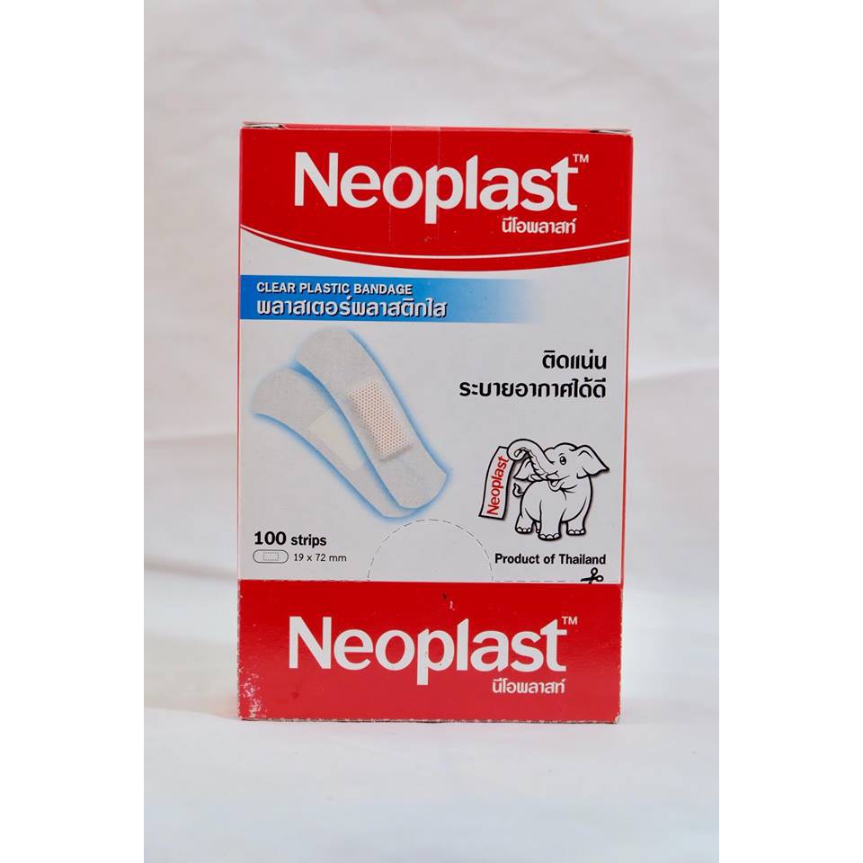 Neoplast นีโอพลาสท์ พลาสเตอร์พลาสติกใส ขนาด 19 x 72มม. 100 ชิ้น รุ่นนี้ ...