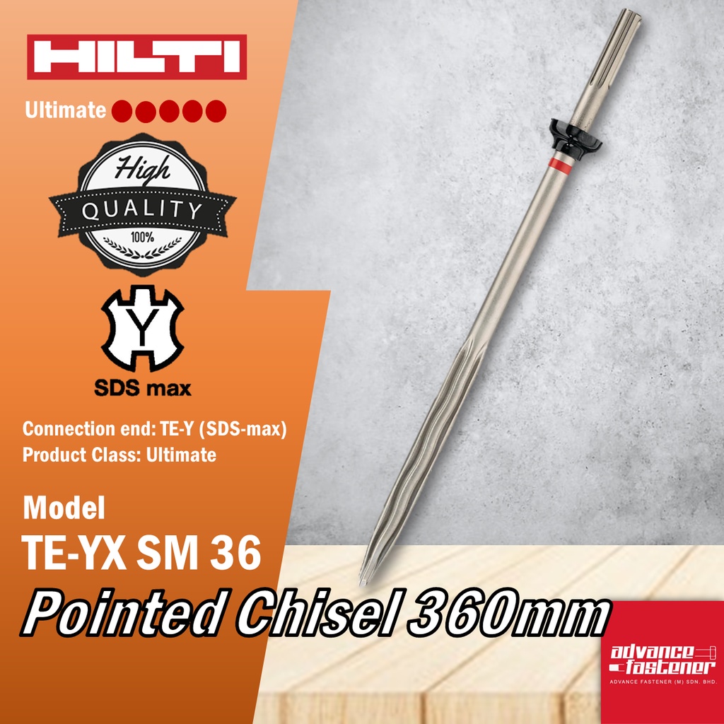 Hilti TE-YX SM 36 สิ่วปลายแหลม 360 มม. [ปลายเชื่อมต่อ: TE-Y ( SDS-max ...