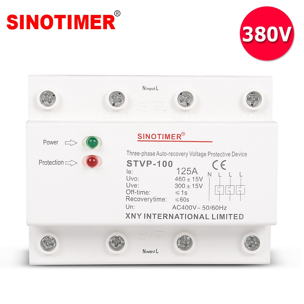 Three Phase 4 Wires 380V 60A 125A DIN Rail Automatic Recovery Over ...