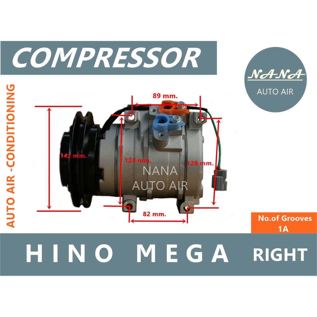 ของใหม่ มือ 1!!! COMPRESSOR Hino Mega RIGHT ร่อง A 24v. คอมเพรสเซอร์ ...