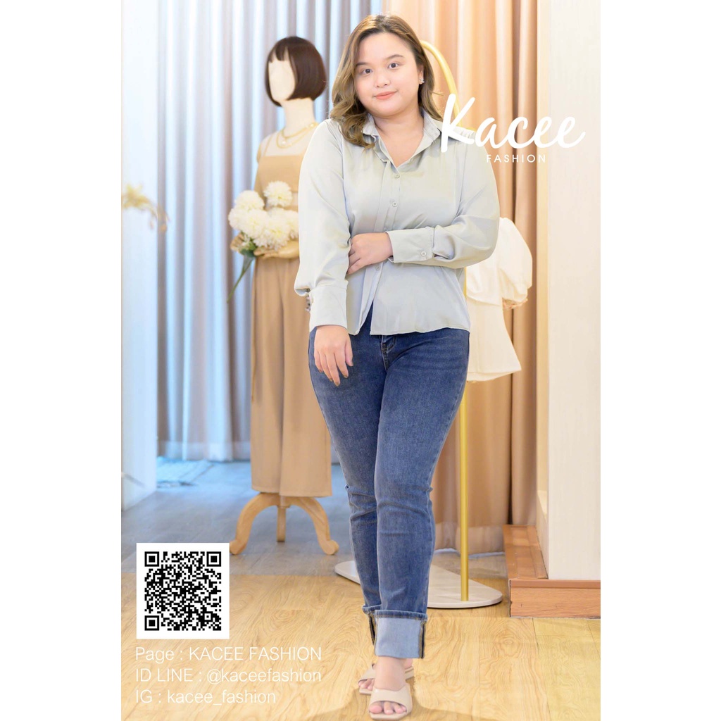 เสื้อเชิ้ตแขนยาวกระดุมหน้า (H042) | Shopee Thailand