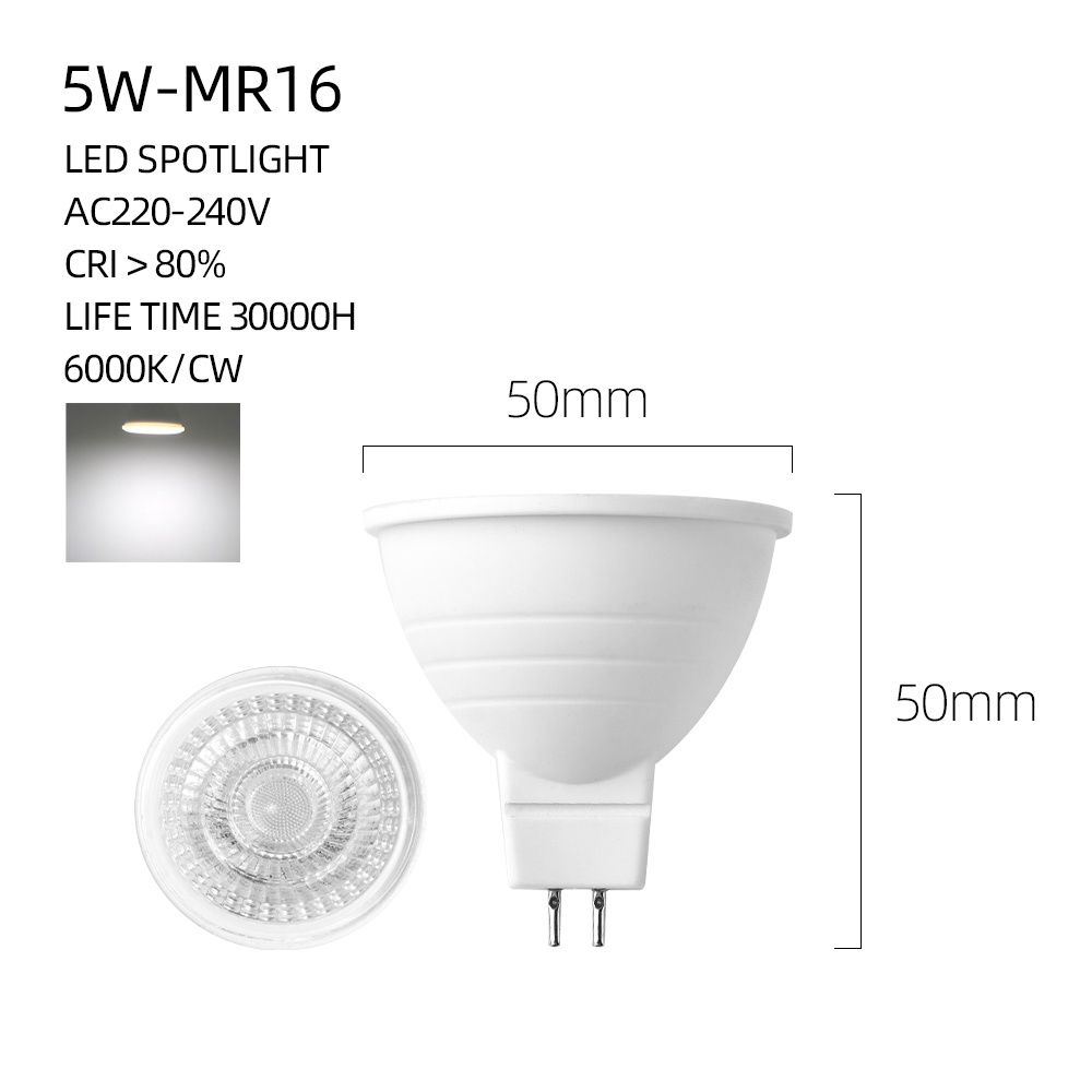 หลอดไฟสปอตไลท์ LED 5W 6W 7W GU10 MR16 หลอดไฟ LED พลาสติก อลูมิเนียม | Shopee Thailand