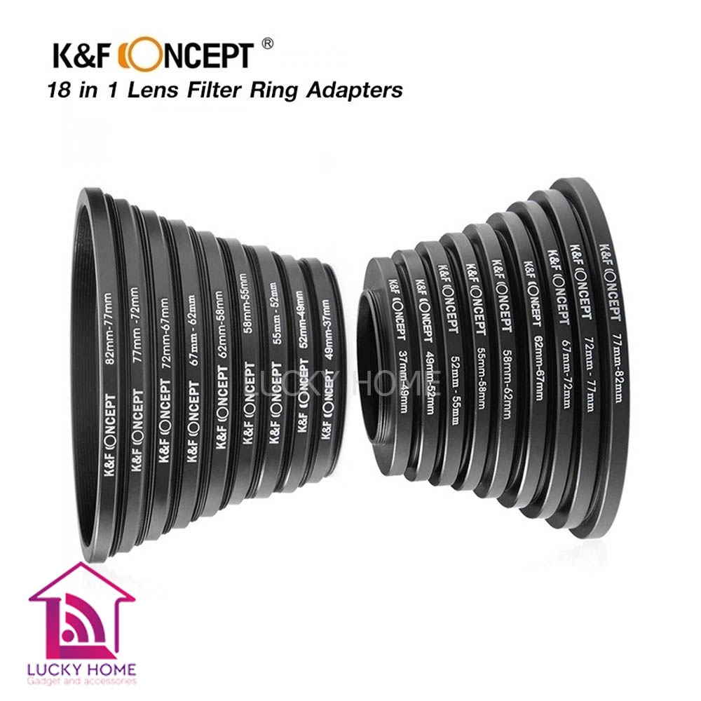 Step Ring แหวนแปลงไซด์หน้าเลนส์ใส่ฟิวเตอร์ K&F 18 IN 1 LENS FILTER RING ...