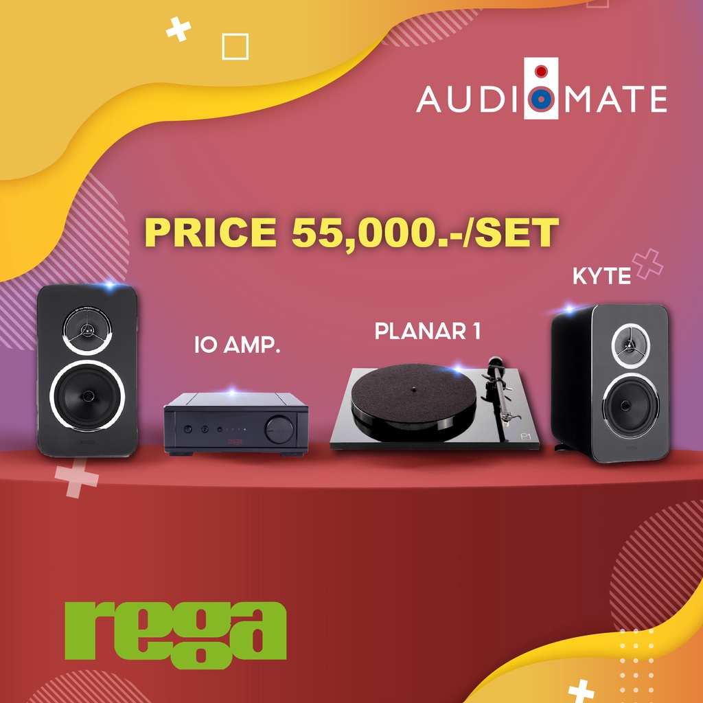 SET REGA KYTE + REGA IO INTEGRATED AMP 30W + REGA PLANAR 1 TURNTABLE ...
