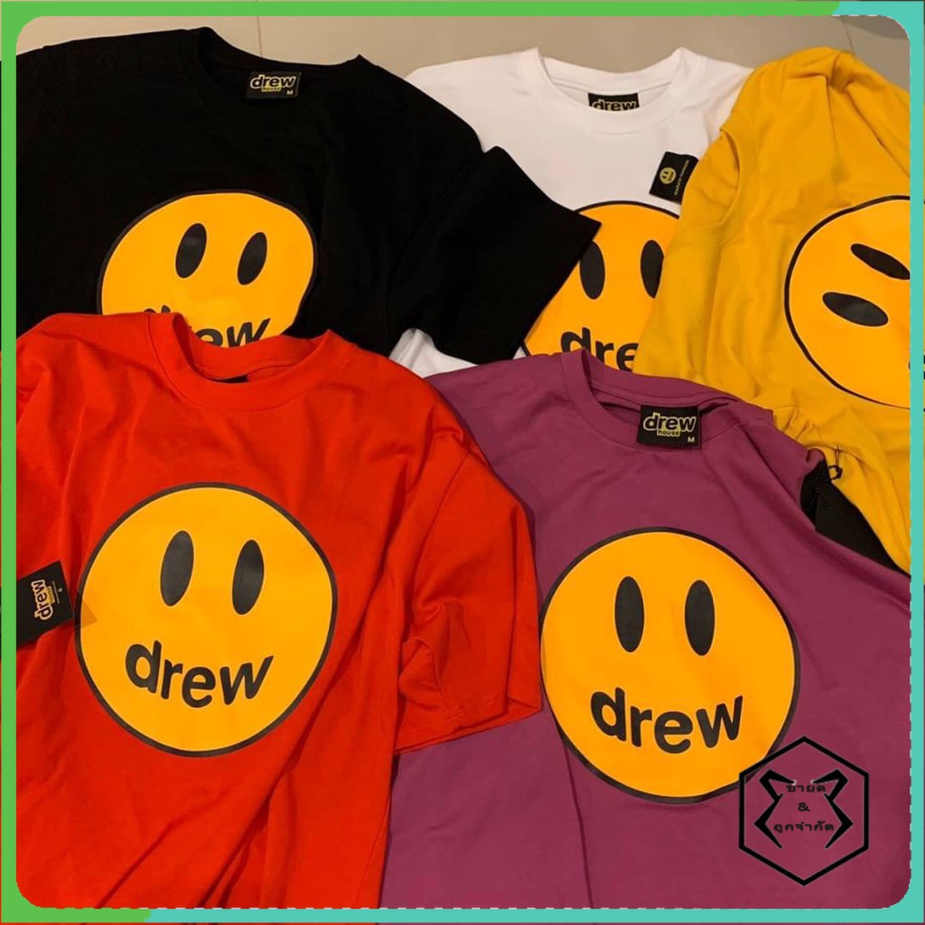 DREW HOUSE SMILEY FACE PRINT SHORT SLEEVE T-SHIRT เสื้อยืดคอกลมแขนสั้น ...