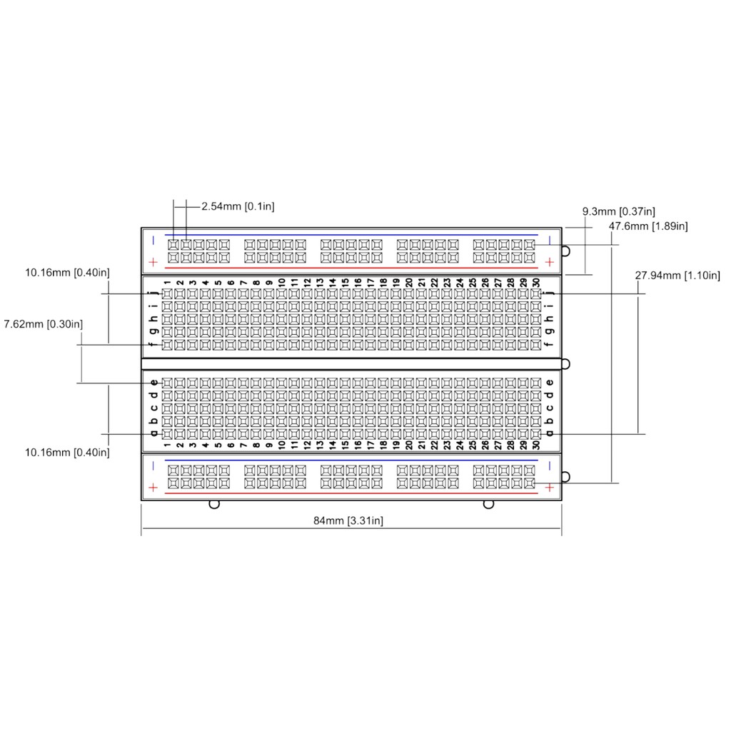 บอร์ดทดลองวงจร 400 รูเสียบ Breadboard Protoboard 400 holes 8.5 x 5.5 cm ...