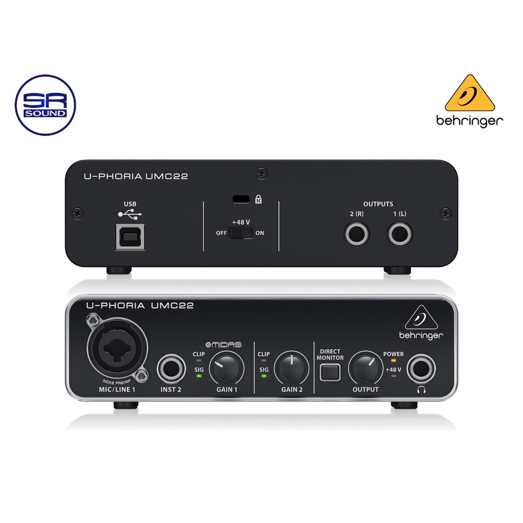 Behringer UMC22 ออดิโออินเตอร์เฟส Audio Interface Audio Interface 2×2 ...