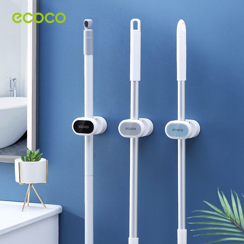 [พร้อมส่ง]ECOCO ที่แขวนไม้ถูพื้น ติดผนัง รุ่นไม่ต้องเจาะ ที่หนีบไม้กวาด ติดผน ที่เก็บไม้กวาด ...