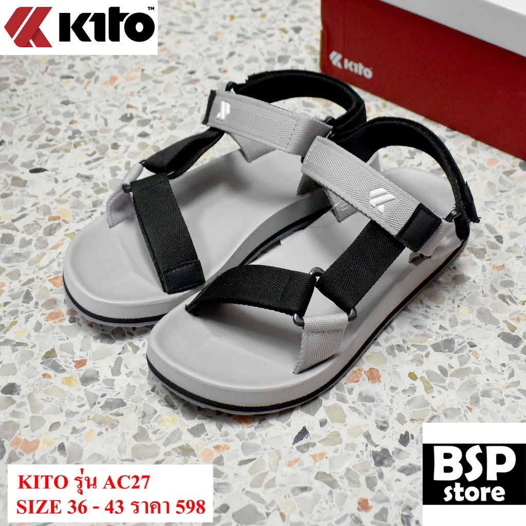 รองเท้ารัดส้น kito รุ่น Flow TwoTone AC27 สีเทา ใส่ได้ทั้งชาย หญิง size 36-43 [ของแท้ 100% ...
