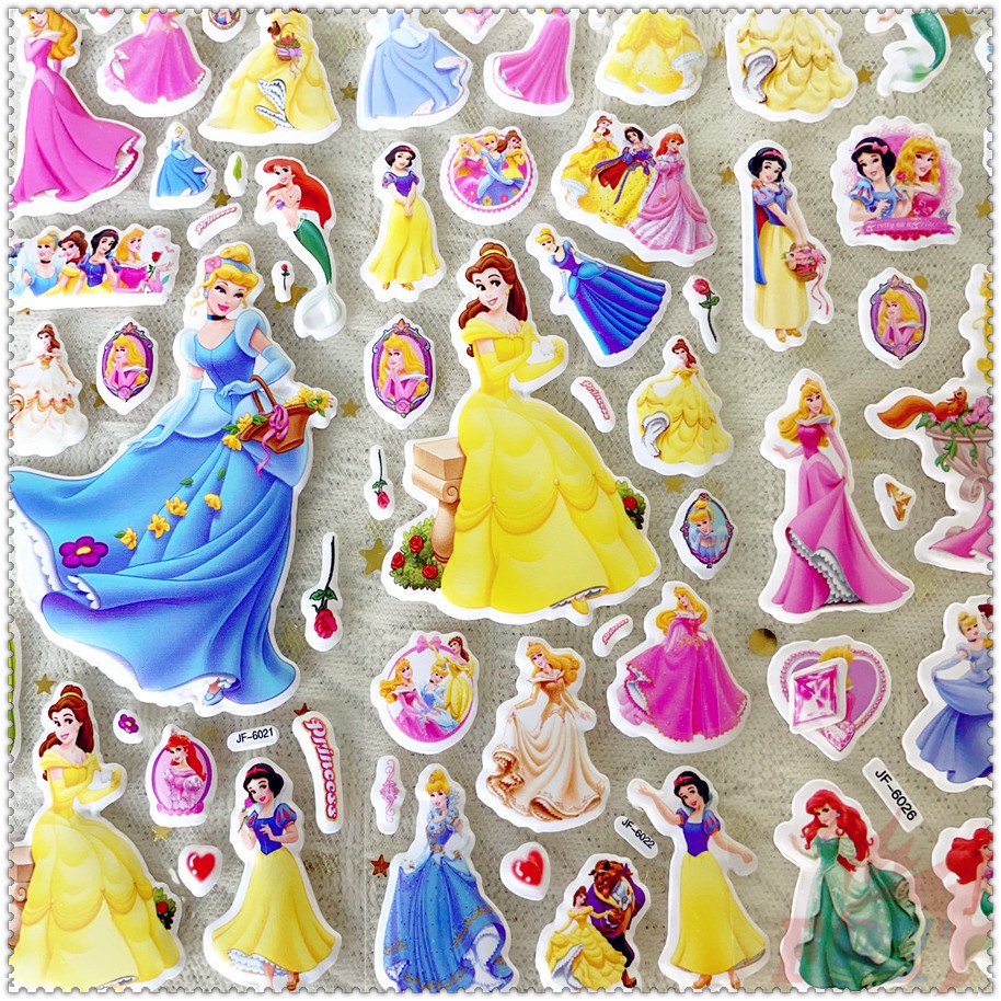 Disney Princess Q-1 DIY Rewards Sticker 1 Sheet 3D Puffy Bubble ...