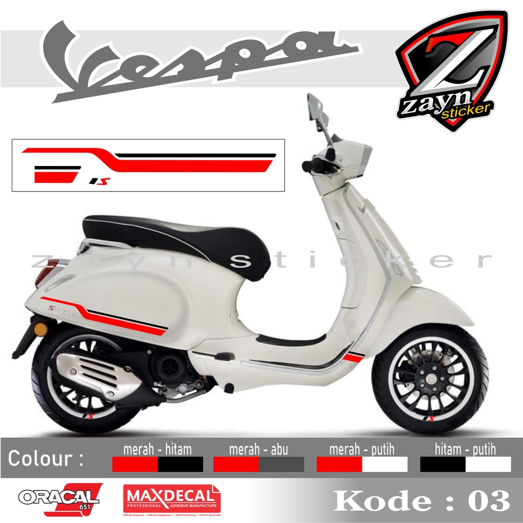สติกเกอร์ ลาย VESPA SPRINT LIVERY 2021 03 | Shopee Thailand