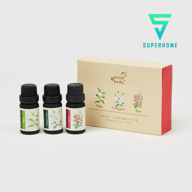 Superhome MIND & BODY Aromatic Oil Set (Moke / Frangioabu / Rose Scent ...