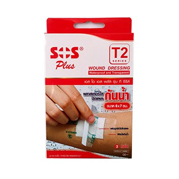 SOS Plus T2 พลาสเตอร์ใสปิดแผลกันน้ำ | Shopee Thailand