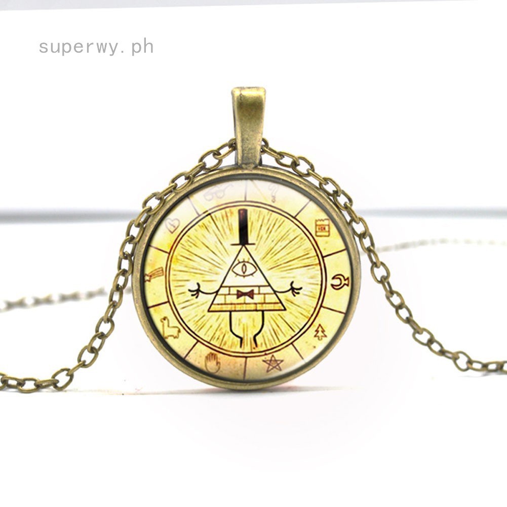 Hequ Necklace Steampunk Drama Gravity Falls BILL CIPHER WHEEL Time Gems ...