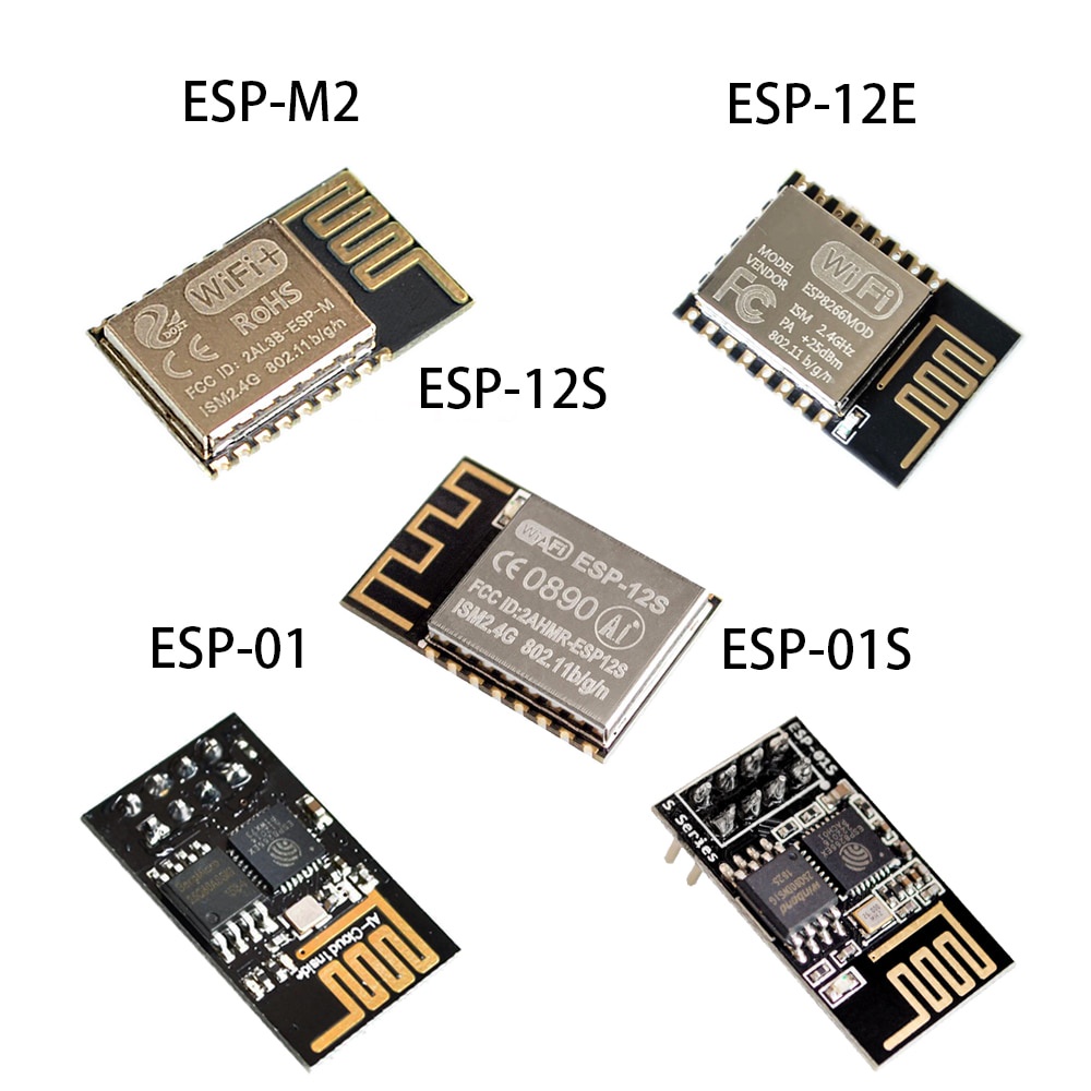 Esp-01 Esp-01S Esp-M2 Esp-12S Esp-12E Esp-12F Esp8266 อุปกรณ์โมดูลรับสัญญาณอินเตอร์เน็ตไร้สาย ...