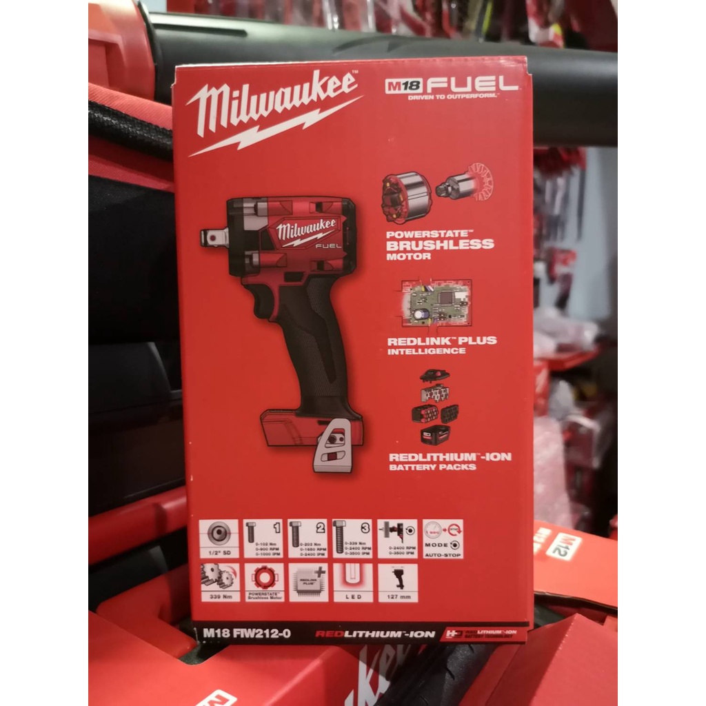 Milwaukee M18 FIW212-0 บล็อกกระแทกไร้สาย 18 โวลต์ 1/2″ คอมแพ็ค (เครื่อง ...