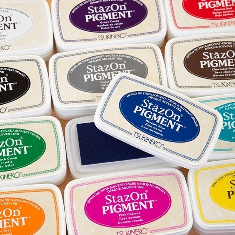 แท่นประทับหมึกกันน้ำ Stazon Pigment ประทับได้ทุกพื้นผิววัสดุ ขนาดแป้น ...