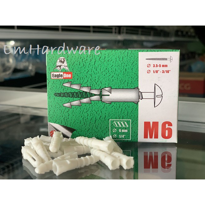 พุก ปุ๊กพลาสติก (Wall Plug) สีขาว Eagle One # M6, M7, M8 | Shopee Thailand