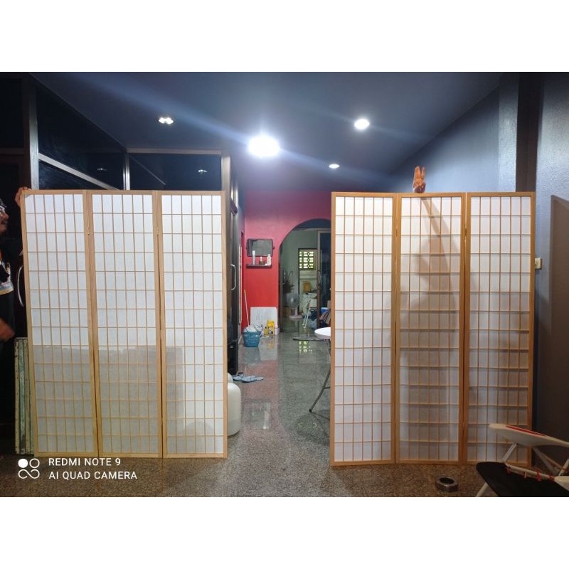 ฉากกั้นห้อง ฉากไม้ สไตล์ญี่ปุ่น กว้าง130 5xลึก2xสูง180ซม Non Woven