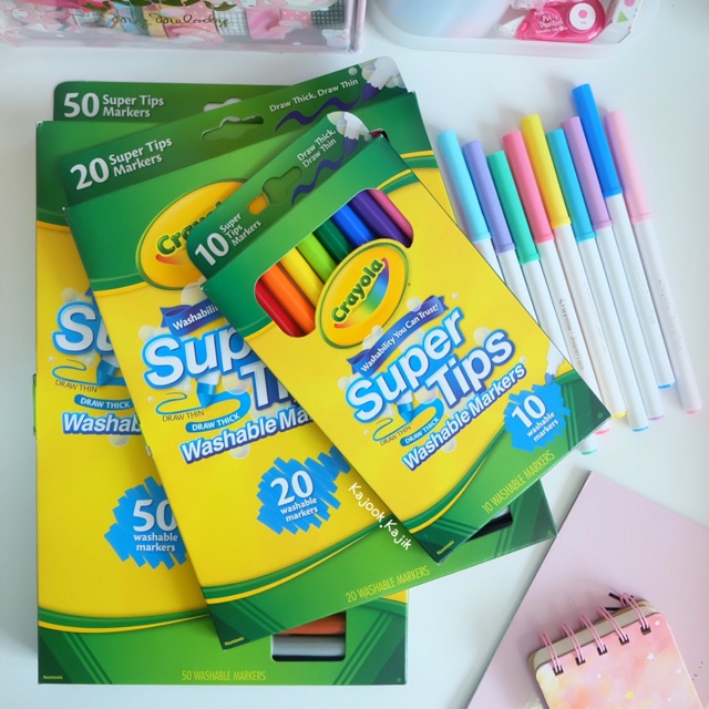 พร้อมส่ง ️แถมทุกชุด ️ Crayola Supertips 10สี / 20สี / 50สี / 100สี ...