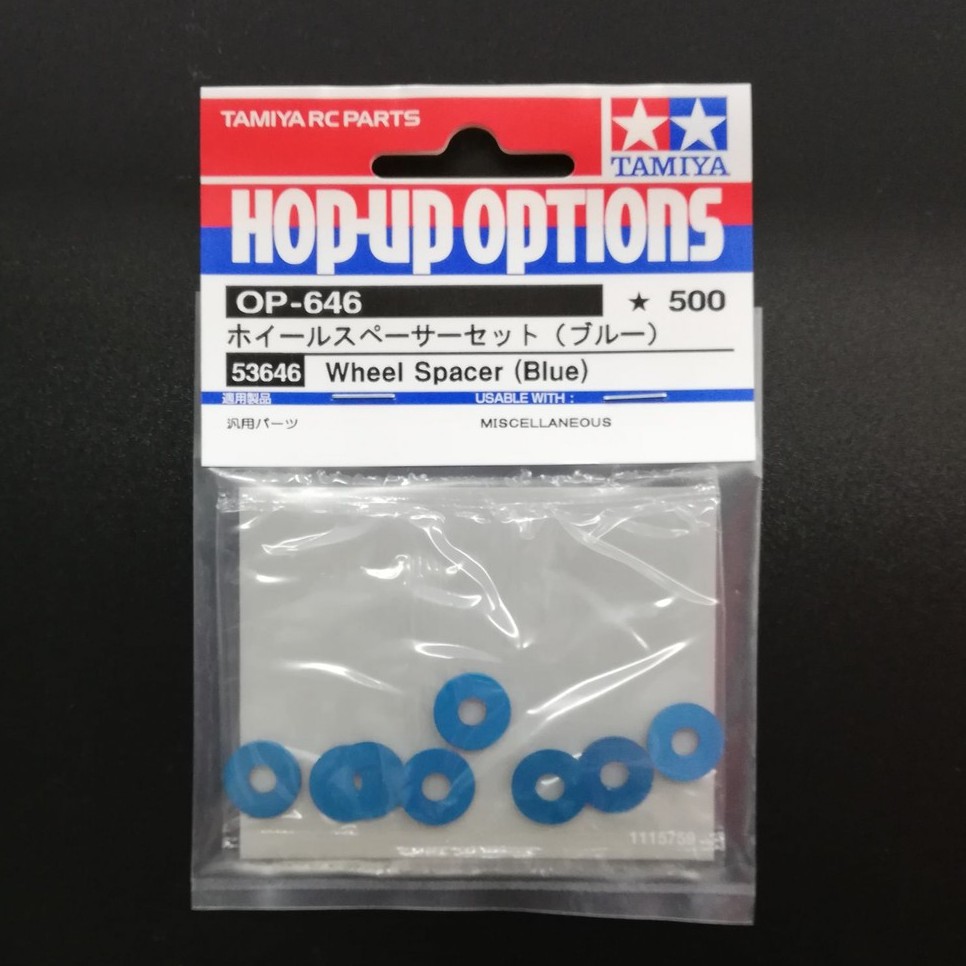TAMIYA 53646 Wheel Spacer (Blue) (0.5mm 4pcs., 1.0mm 4 pcs.) | Shopee ...