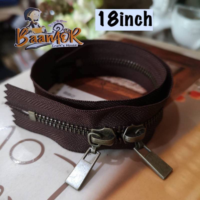18inch 1pcs ฟันใหญ่ Zip ซิป สองหัว ซิปสำเร็จ ซิปควิลท์ ซิปฟันเหล็ก ซิป ...