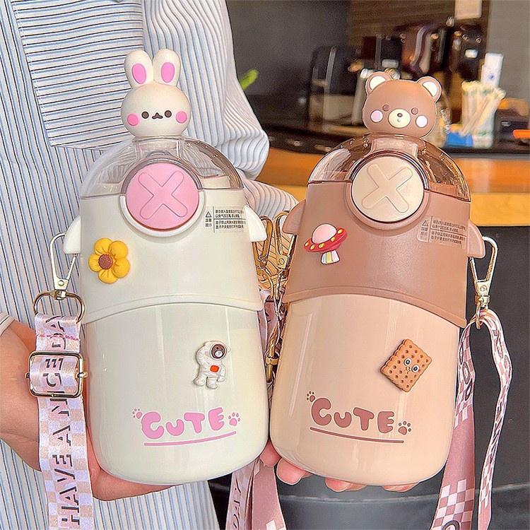 มาแล้ว พร้อมส่งจ้า 2022 ใหม่ ! แก้วน้ำเด็ก ขวดน้ำเด็ก เก็บความร้อน - เย็น ขนาด 480ML หลอดนิ้ม ...