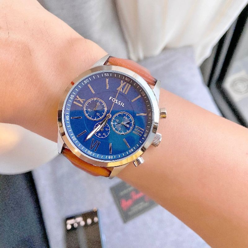 🎀 (สด-ผ่อน) ส่งฟรี Fossil BQ2125 FOSSILFlynn Chronograph Brown ...