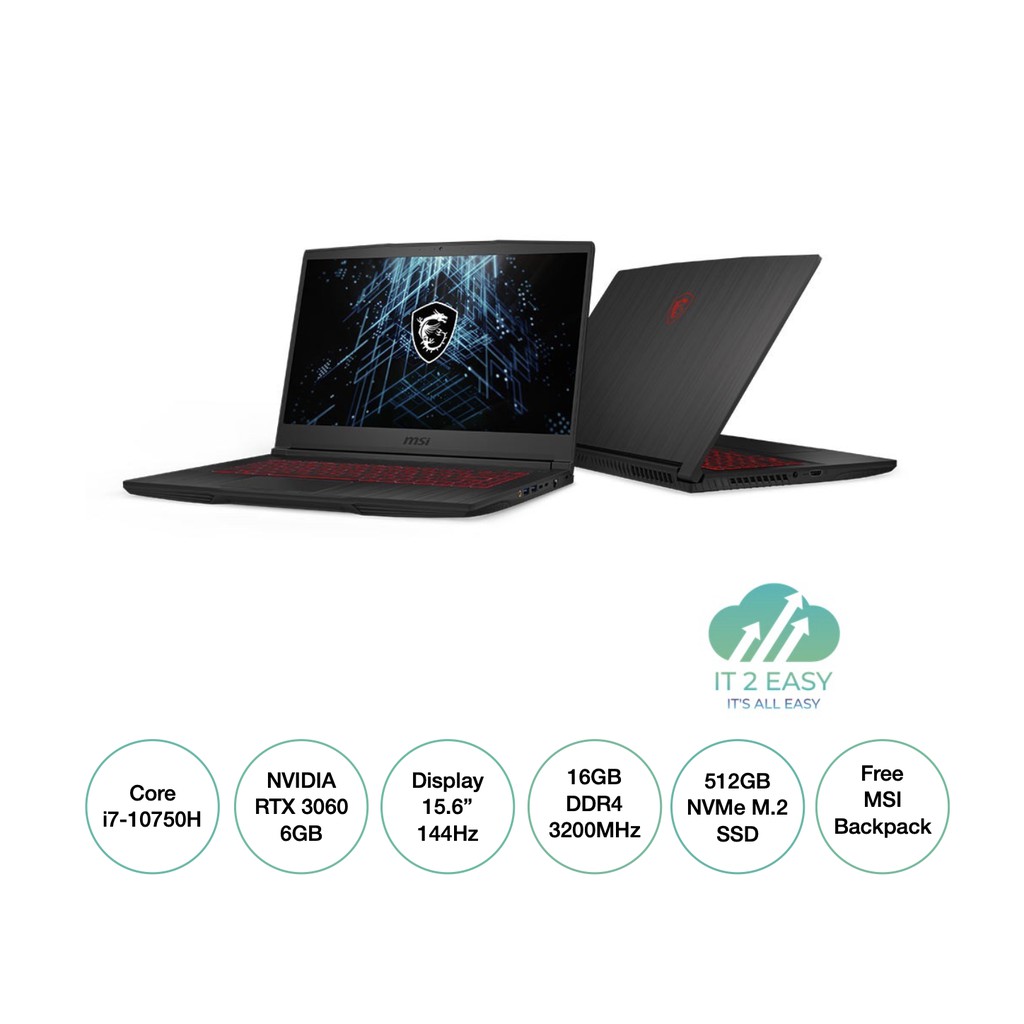 Notebook gaming MSI GF65 Thin 10UE-235TH (15.6) Black ฟรีกระเป๋าเป้ MSI ...