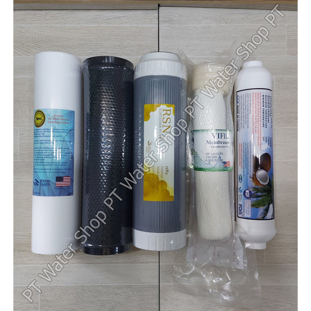 ไส้กรองน้ำ UF 5 ขั้นตอน PP+Carbon+Resin+Membrane+Post carbon Inline ...