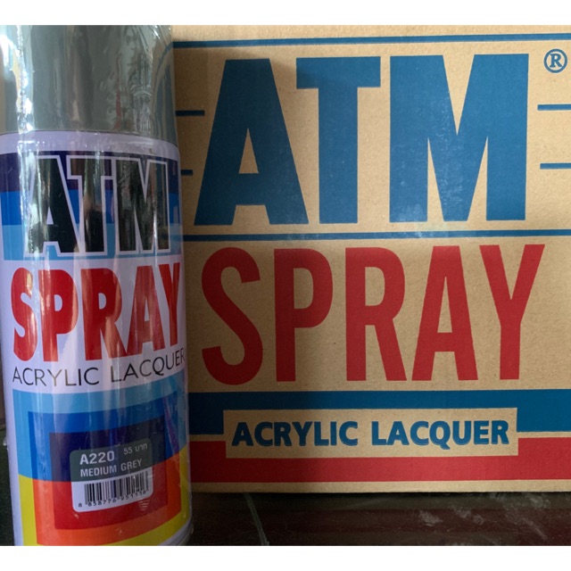 สีสเปรย์ ATM สีเทา กลาง เบอร์A220 ATM spray acrylic lacquer medium grey ...