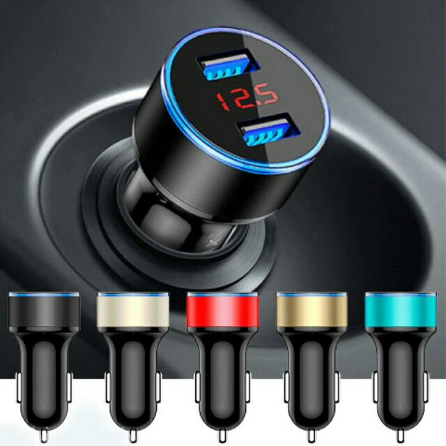 อุปกรณ์ชาร์จ USB Car Charger Adapter 3.1 A Digital LED Voltage ...