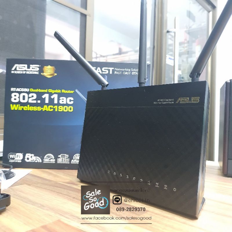 ASUS RT-AC68U Dual band Wirelss-AC1900 Gigabit Router #สินค้ามือสองสภาพ ...