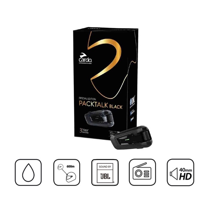 Cardo บลูทูธติดหมวกกันน็อค Bluetooth รุ่น Packtalk Black Special ...