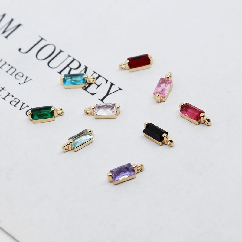 จี้ขนาดเล็กทรงสี่เหลี่ยมทําด้วยมือ DIY 18K ทองแดง clad ทองฝังเพทาย | Shopee Thailand