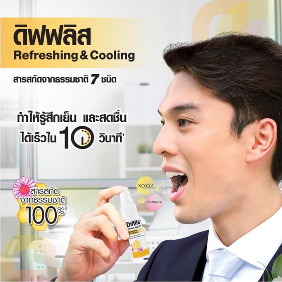 Gift with purchase - DIFFLIS ดิฟฟลิส เฮอร์เบิ้ล เมาท์ สเปรย์ 15 ML สเปรย์ ช่วยให้สดชื่น แก้เจ็บ ...