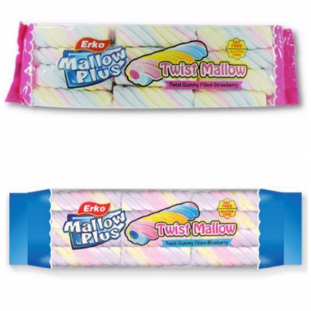 Erko MaLLow plus Twist Mallow 180g ทวิตเต็ด มาร์ชแมลโลว์ สายรุ้ง สตรอเ ...