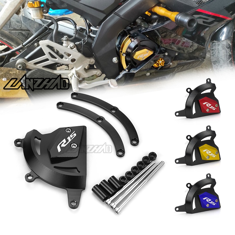 สําหรับ YAMAHA R15v3 R15v4 R15m CNC เครื่องยนต์ Guard R15 ด้านขวาฝาครอบ ...