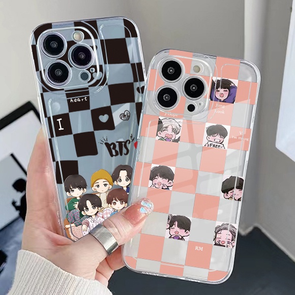 เคสโทรศัพท์มือถือ TPU แบบใส ขอบสี่เหลี่ยม กันกระแทก ลาย We Love BTS ...