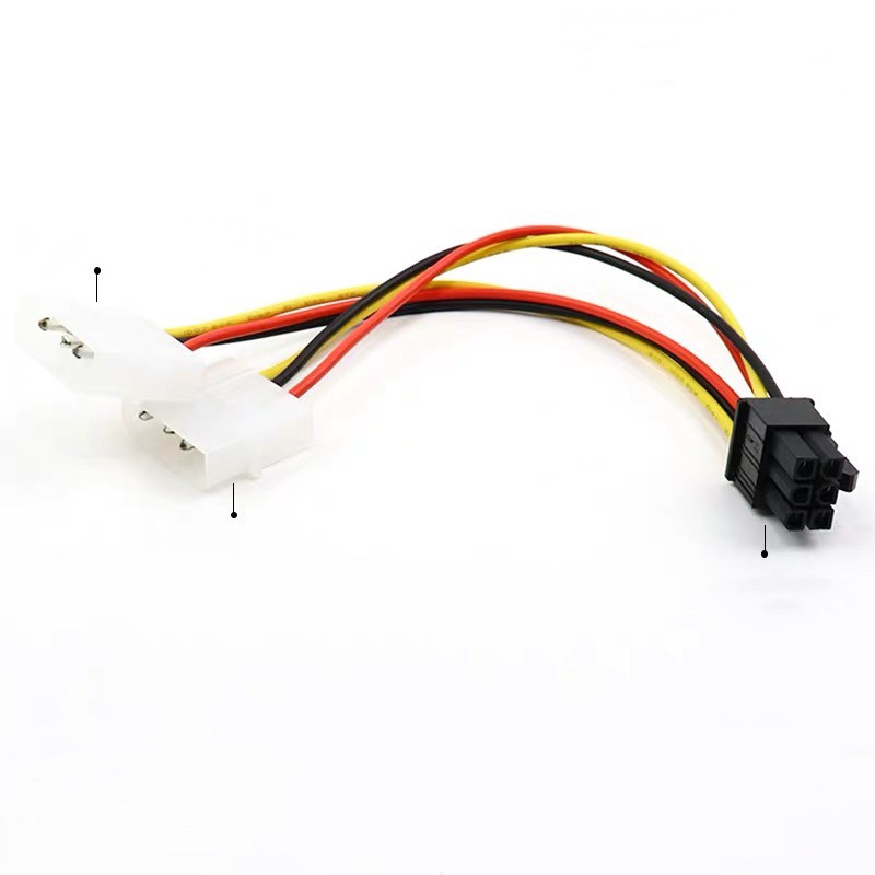 4p to 6p 8p Power Cable Graphics Video Card 4 Pin Molex to 6 Pin PCI-Express PCIE Power Supply ...