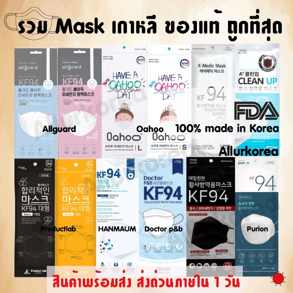 รวม Mask KF94 เกาหลีของแท้ ถูกที่สุด นำเข้าจากบริษัทโดยตรง ราคาต่อ 1 ...