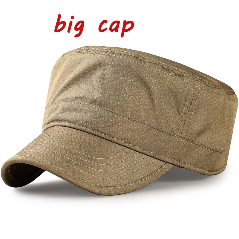 big size Military Cap Hats For Men Women Cotton Solid Color Army Flat ...