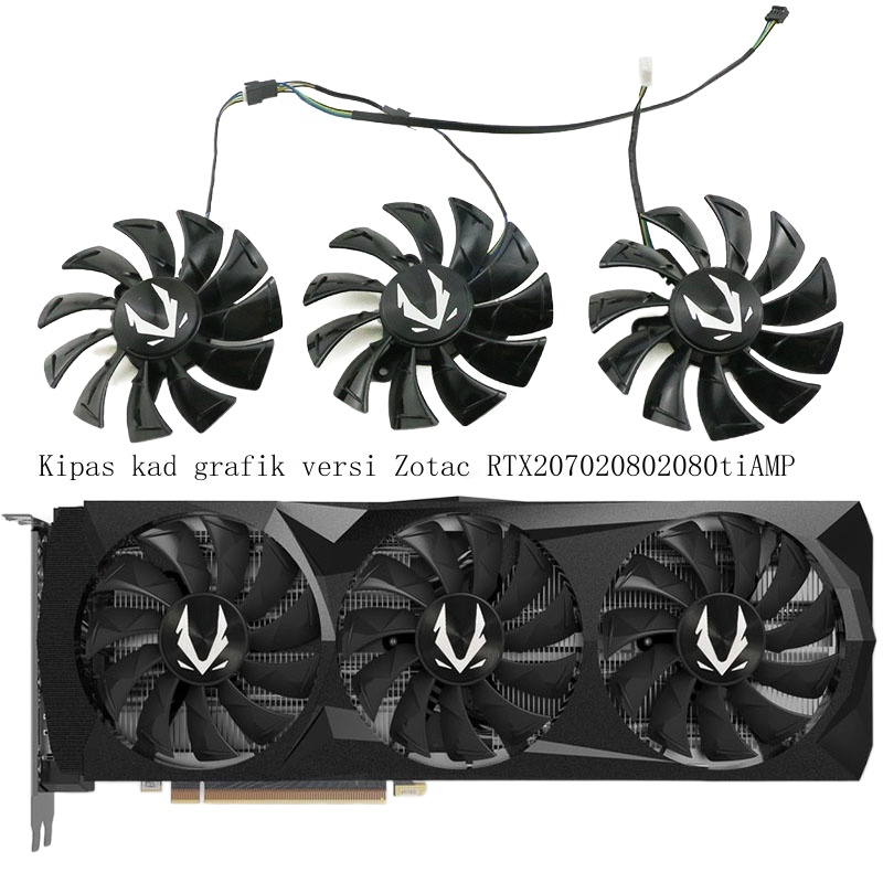 ใหม่ พัดลมระบายความร้อนการ์ดจอ ZOTAC/Sotai RTX 2070 2080 2080ti AMP version GA92S2U | Shopee ...