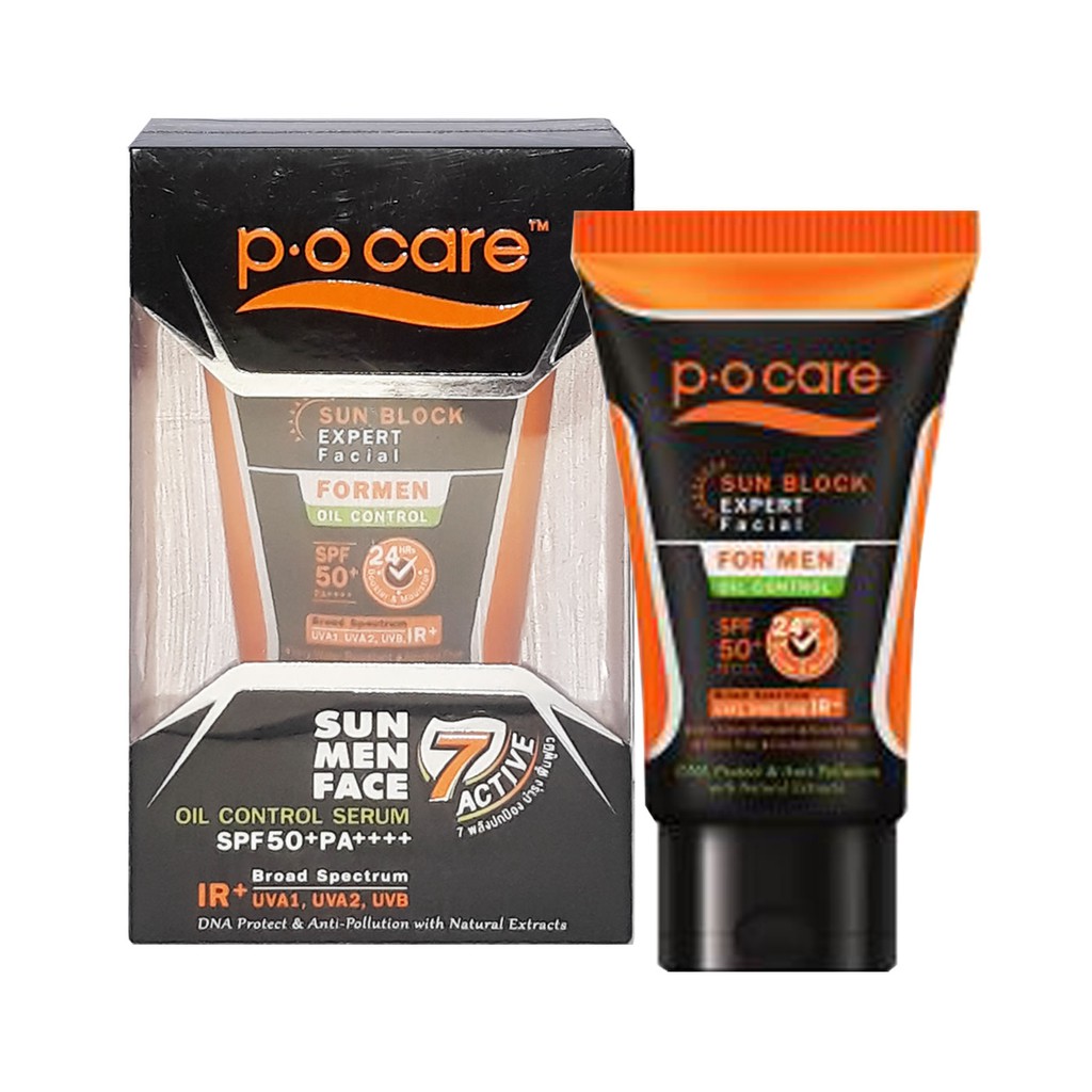 PO Care Sun Men Face SPF50+ PA++++ ขนาด 45 มล. พี.โอ.แคร์ ซัน เมน เฟส ...