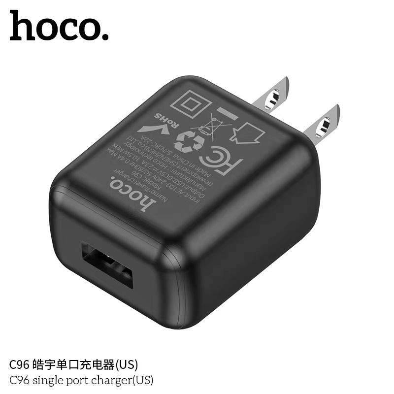 Hoco C96 หัวชาร์จ หัวชาร์จไฟบ้าน 1 USB ชาร์จเร็ว 2.1A ปลั๊กชาร์จ USB ...