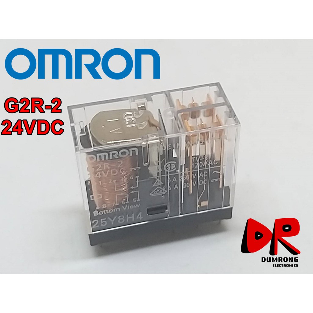 รีเลย์ G2R-2 DC 24V Relay 8 ขา 2x5A PCB ยี่ห้อ OMRON แท้ Original ...